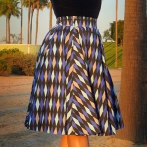 Pinup Couture | Skirts | Doris Skirt In Blue Ravenclaw House Harlequin | Poshmark